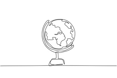 Earth globe continuous one line drawing of world Vector Image