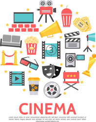 Flat movie genres icons Royalty Free Vector Image
