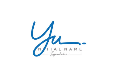 Initial yu signature logo template hand drawn Vector Image
