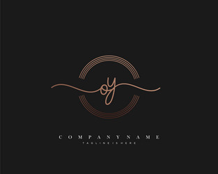 Oy initial letter handwriting logo hand drawn Vector Image