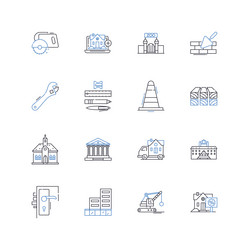 Scheme line icons collection syntax evaluation Vector Image