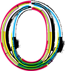 Colorful font letter o Royalty Free Vector Image