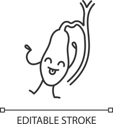 Gallbladder and ducts linear icon Royalty Free Vector Image