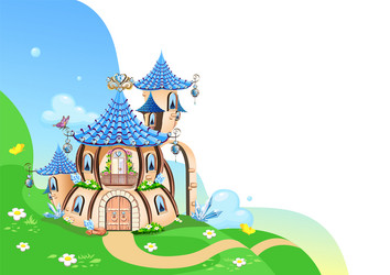 Blue princess castle Royalty Free Vector Image