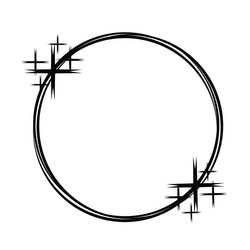 Stardust frame shiny star circle starry Royalty Free Vector