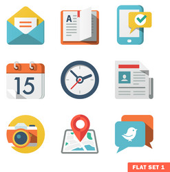 Universal flat icon set Royalty Free Vector Image