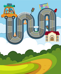 Racing road board game template Royalty Free Vector Image