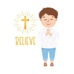 Kids Praying Vector Images (over 2,300)