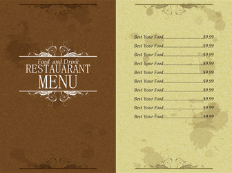 Menu restaurant Royalty Free Vector Image - VectorStock