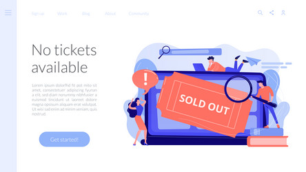 Sold-out event concept landing page Royalty Free Vector