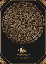 Gold frame border picture thai art Royalty Free Vector Image