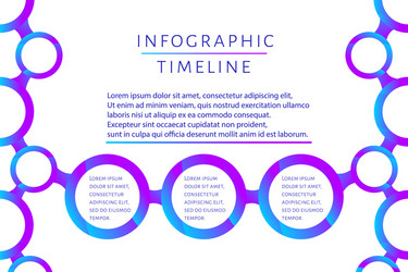 Futuristic infographic timeline template with 3 Vector Image