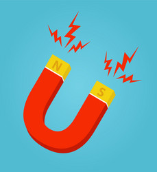 Red magnet attraction device Royalty Free Vector Image