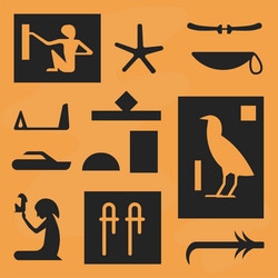 Ancient hieroglyphs old civilization print Vector Image