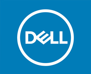 Dell logo brand computer symbol white design Vector Image