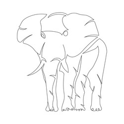 Lion back side line art drawing style Royalty Free Vector