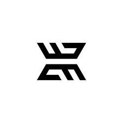 Letter wm modern geometric symbol simple logo Vector Image