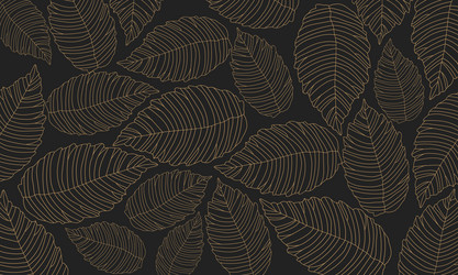 Line art leaves background Royalty Free Vector Image