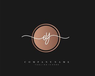 Oy initial letter handwriting logo hand drawn Vector Image