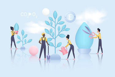 People reduce co2 saving planet eco scientists Vector Image