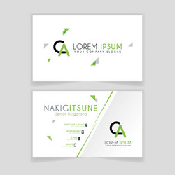 Simple business card with initial letter ca Vector Image