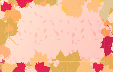 Autumn leaves on background wooden boards Vector Image