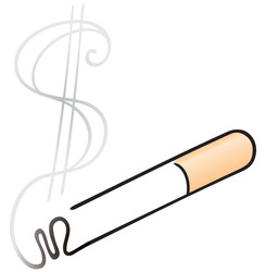 Cute cartoon smoking cigarette Royalty Free Vector Image