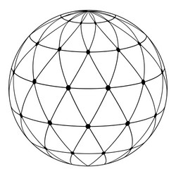 Wireframe connecting earth sphere globe Royalty Free Vector