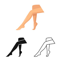 Isolated object leg and lady logo set Royalty Free Vector