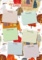 School timetable background for students or pupils