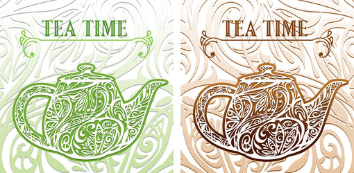 Template with tea kettle Royalty Free Vector Image