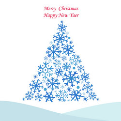 Abstract blue watercolor christmas tree Royalty Free Vector