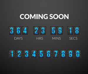 Coming soon flip countdown clock counter timer Vector Image