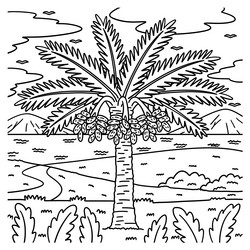 Lemon tree fruit plant coloring page for kids Vector Image