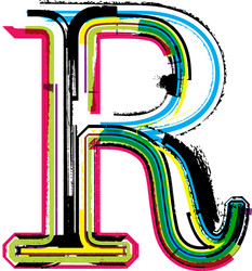 Sketch font letter r Royalty Free Vector Image