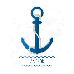 Realistic anchor with rope Royalty Free Vector Image
