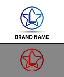 Letter l logo with star icon Royalty Free Vector Image