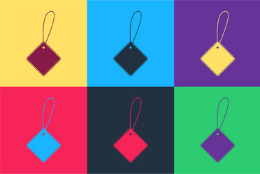 Pop art blank label template price tag icon Vector Image