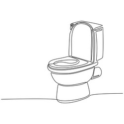 Continuous line drawing toilet design Royalty Free Vector