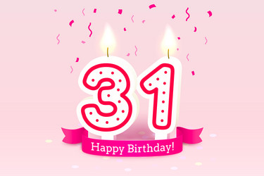 Happy birthday years 31 anniversary Royalty Free Vector