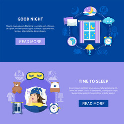 Sleep time banner set Royalty Free Vector Image