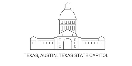 United states texas austin state capitol Vector Image