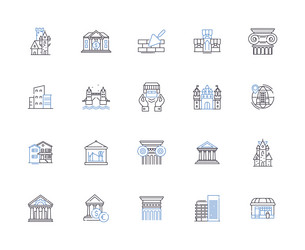 Urban lifestyle outline icons collection Vector Image