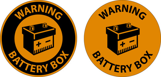 Notice battery box with icon sign on white Vector Image