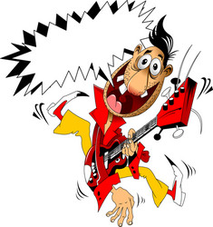 Heavy metal rock guitarist cartoon Royalty Free Vector Image
