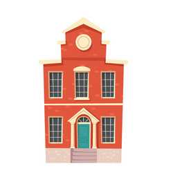 Urban retro colonial style building cartoon Vector Image