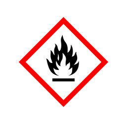 Flammable materials warning sign fire Royalty Free Vector