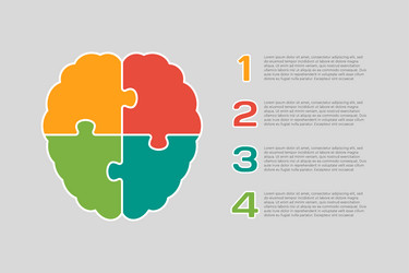 Diagram infographic 4 steps brain puzzle Vector Image