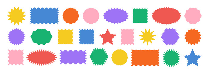 Wave scalloped edge frame doodle border with wavy Vector Image