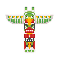 Native american totem pole Royalty Free Vector Image